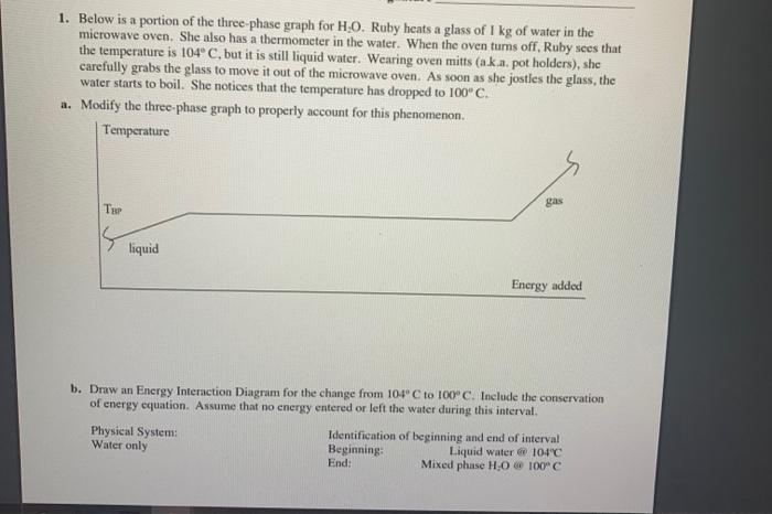 Solved 1. Below is a portion of the three-phase graph for | Chegg.com