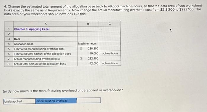 Solved The first step of putting the formulas into the Excel | Chegg.com