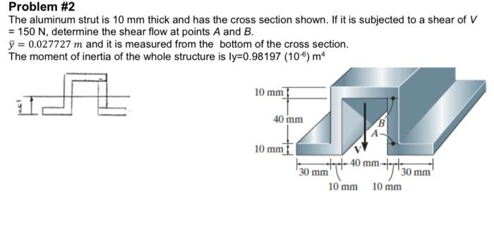 Solved Problem #2 The aluminum strut is 10 mm thick and has | Chegg.com