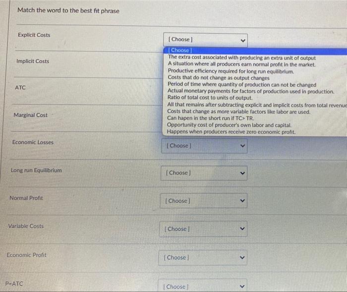Solved Explicit Costs Implicit Costs ATC Marginal Cost | Chegg.com