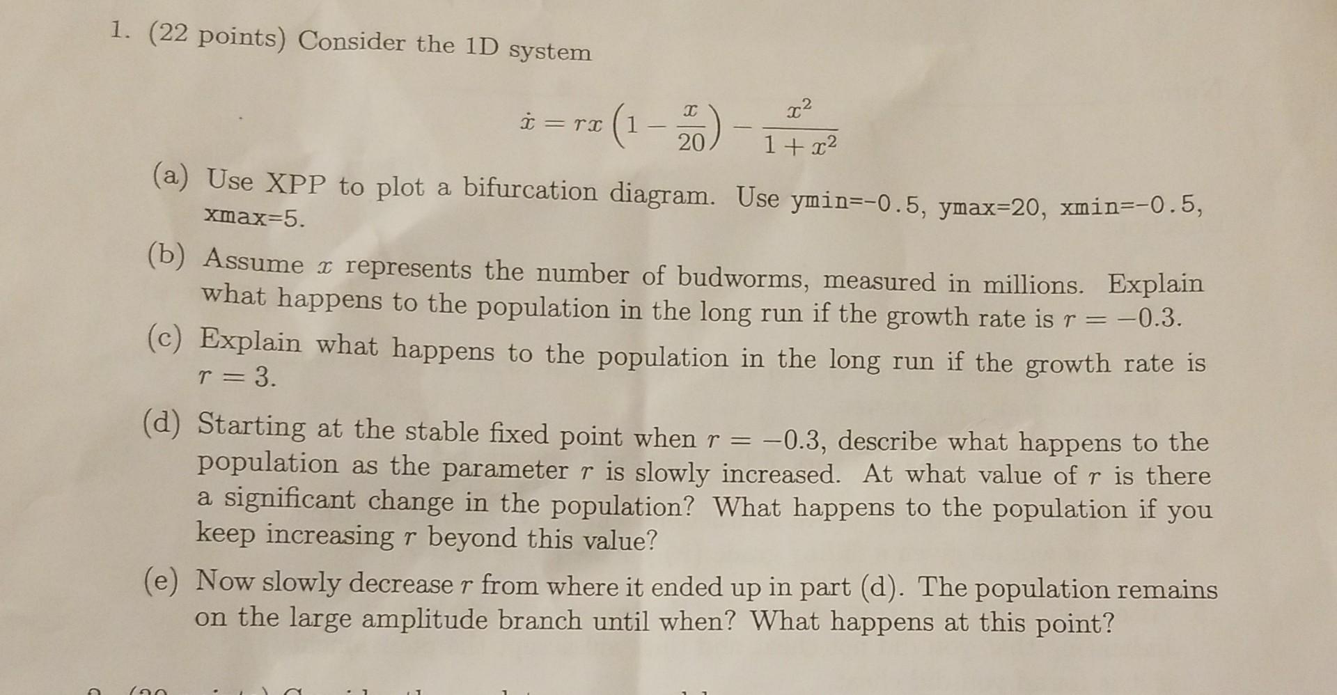 1. (22 points) Consider the 1D system | Chegg.com
