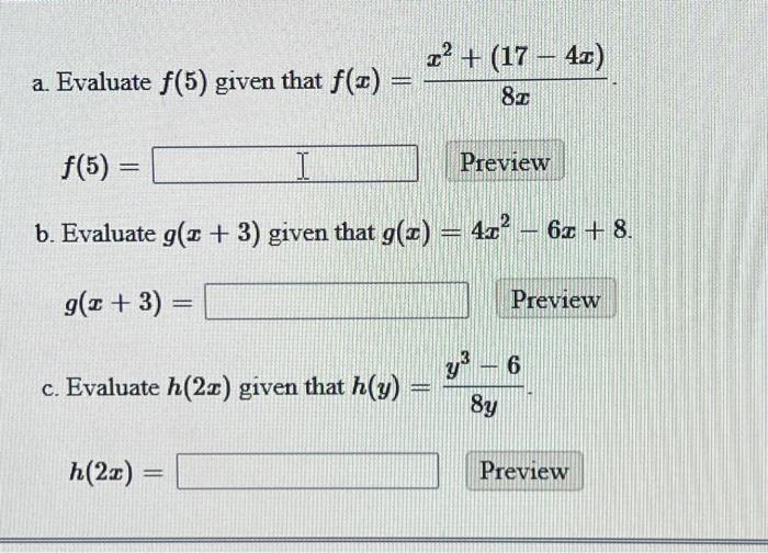 Solved a. Evaluate f(5) given that f(1) PERSON ƒ(5)= I b. | Chegg.com