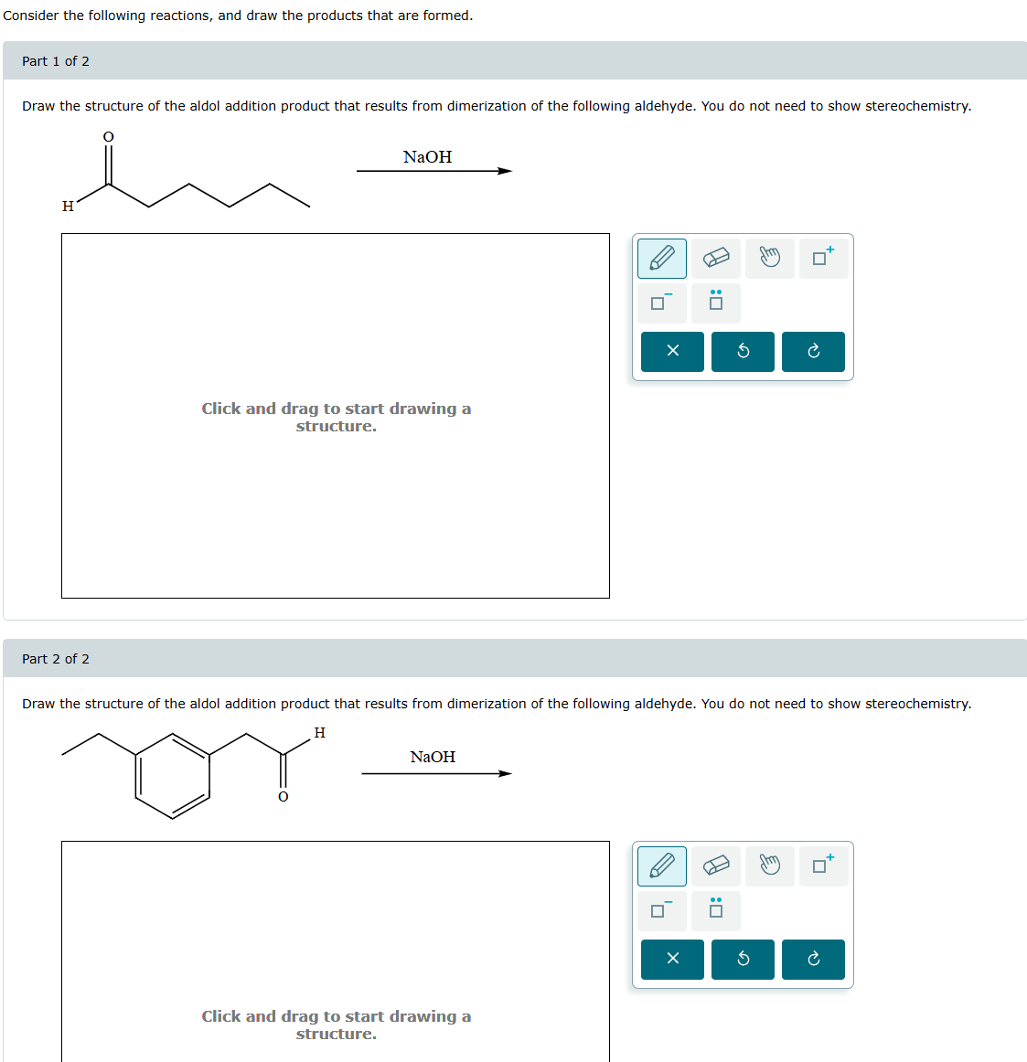 Solved Consider the following reactions, and draw the | Chegg.com