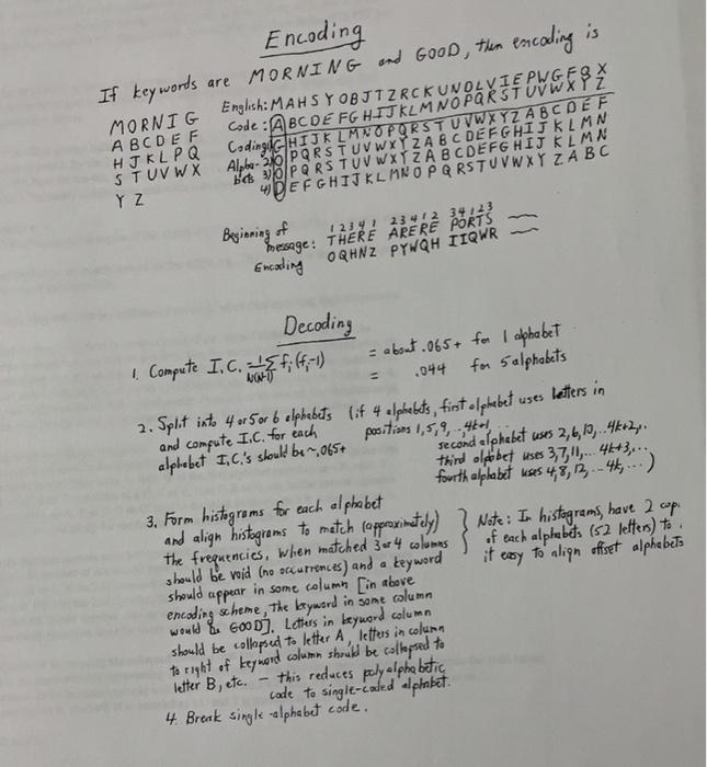 Question Encoding, decoding, Template for keyword | Chegg.com