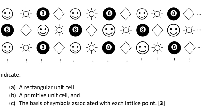Solved Indicate: (a) ﻿A rectangular unit cell(b) ﻿A | Chegg.com