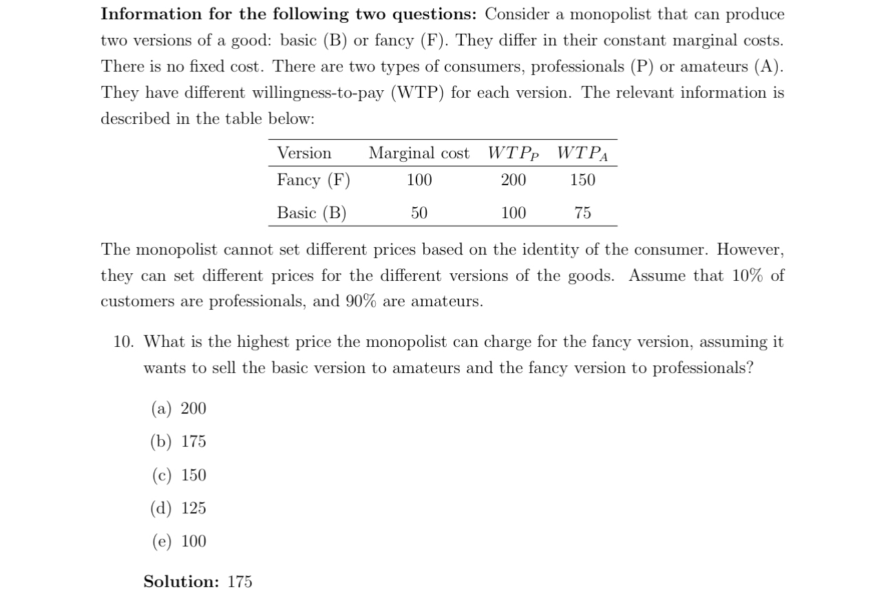 Solved Information for the following two questions: Consider | Chegg.com