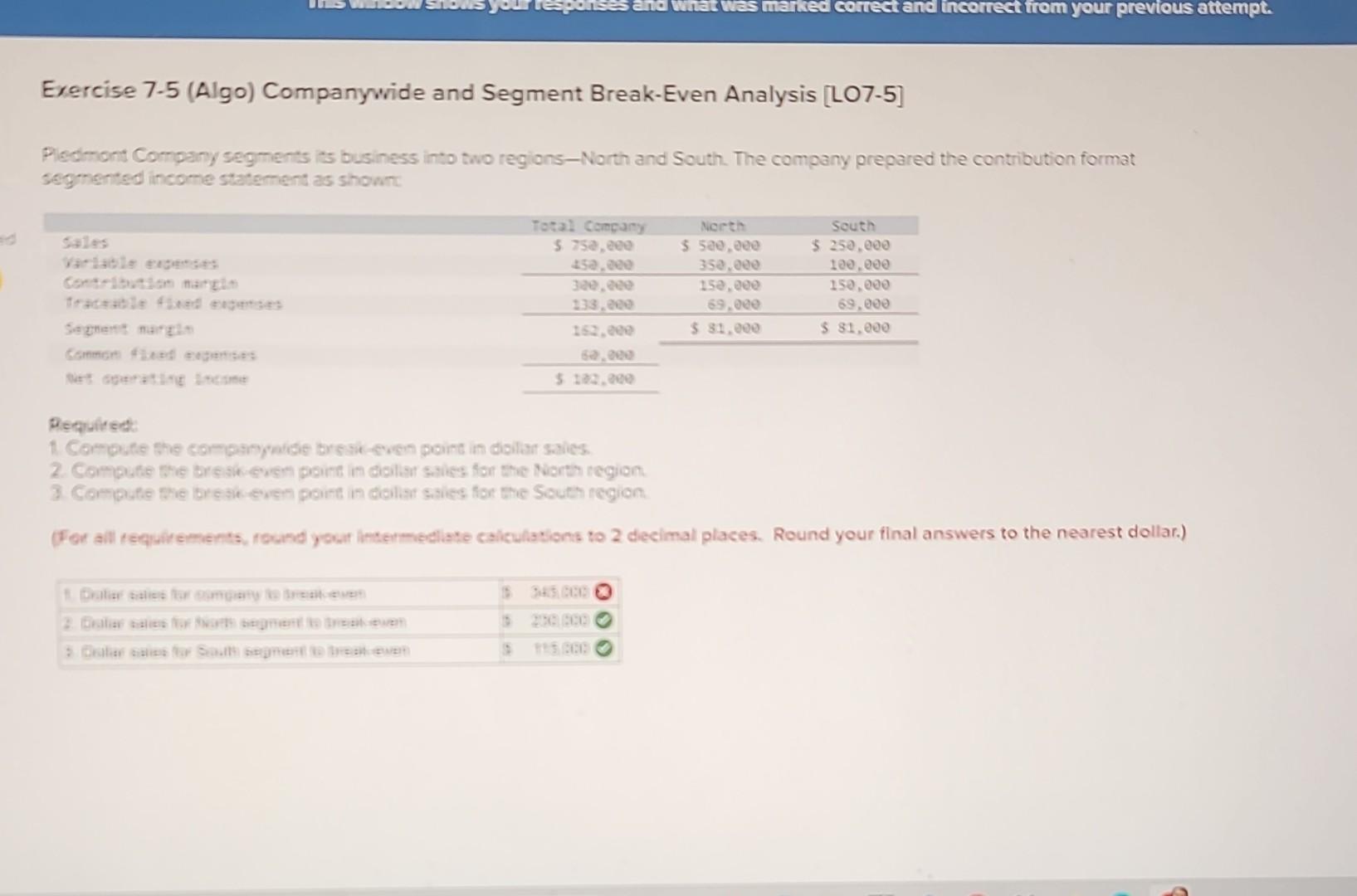 Solved Exercise 7.5 (Algo) Companywide and Segment | Chegg.com
