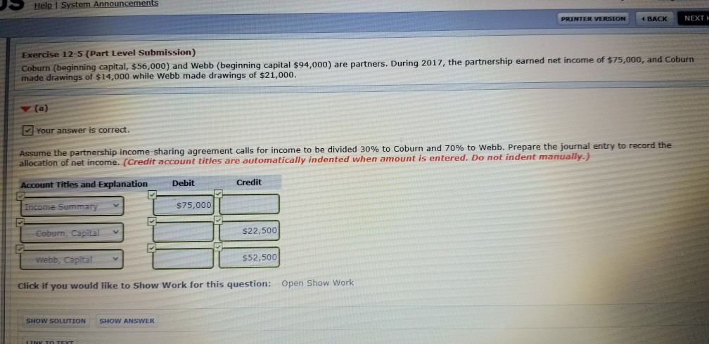 Solved Help System Announcements PRINTER VERSION 4 BACK NEXT | Chegg.com