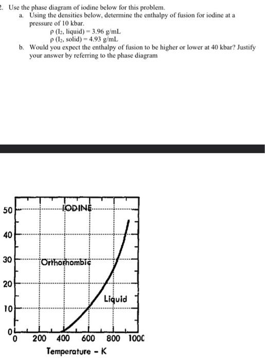Solved Use the phase diagram of iodine below for this | Chegg.com