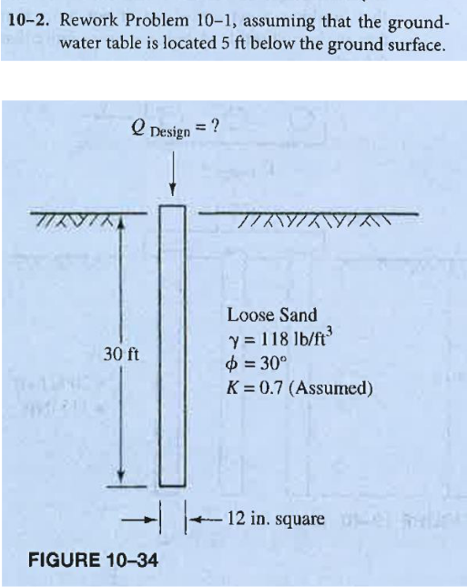 Solved FIGURE 10-3410-2. ﻿Rework Problem 10-1, ﻿assuming | Chegg.com
