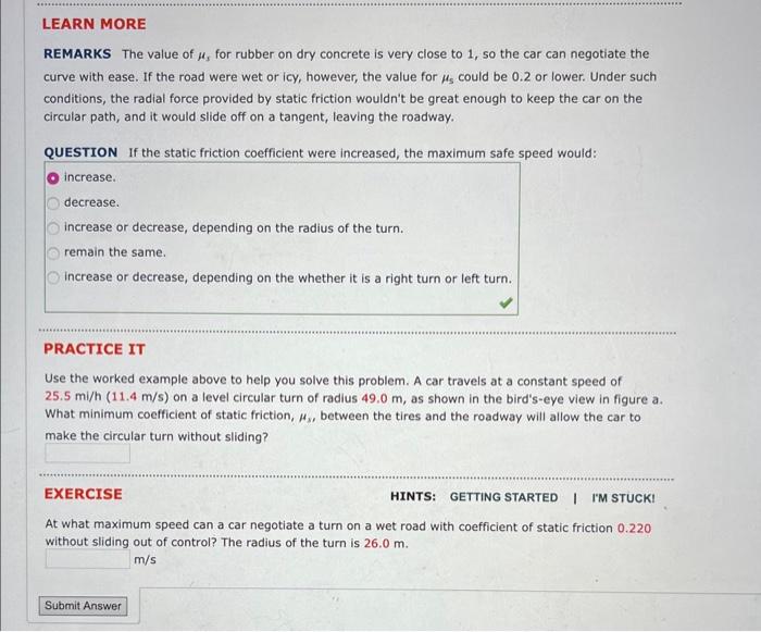 Solved GOAL Calculate the frictional force that causes an | Chegg.com