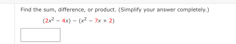 Solved Find the sum, difference, or product. (Simplify your | Chegg.com