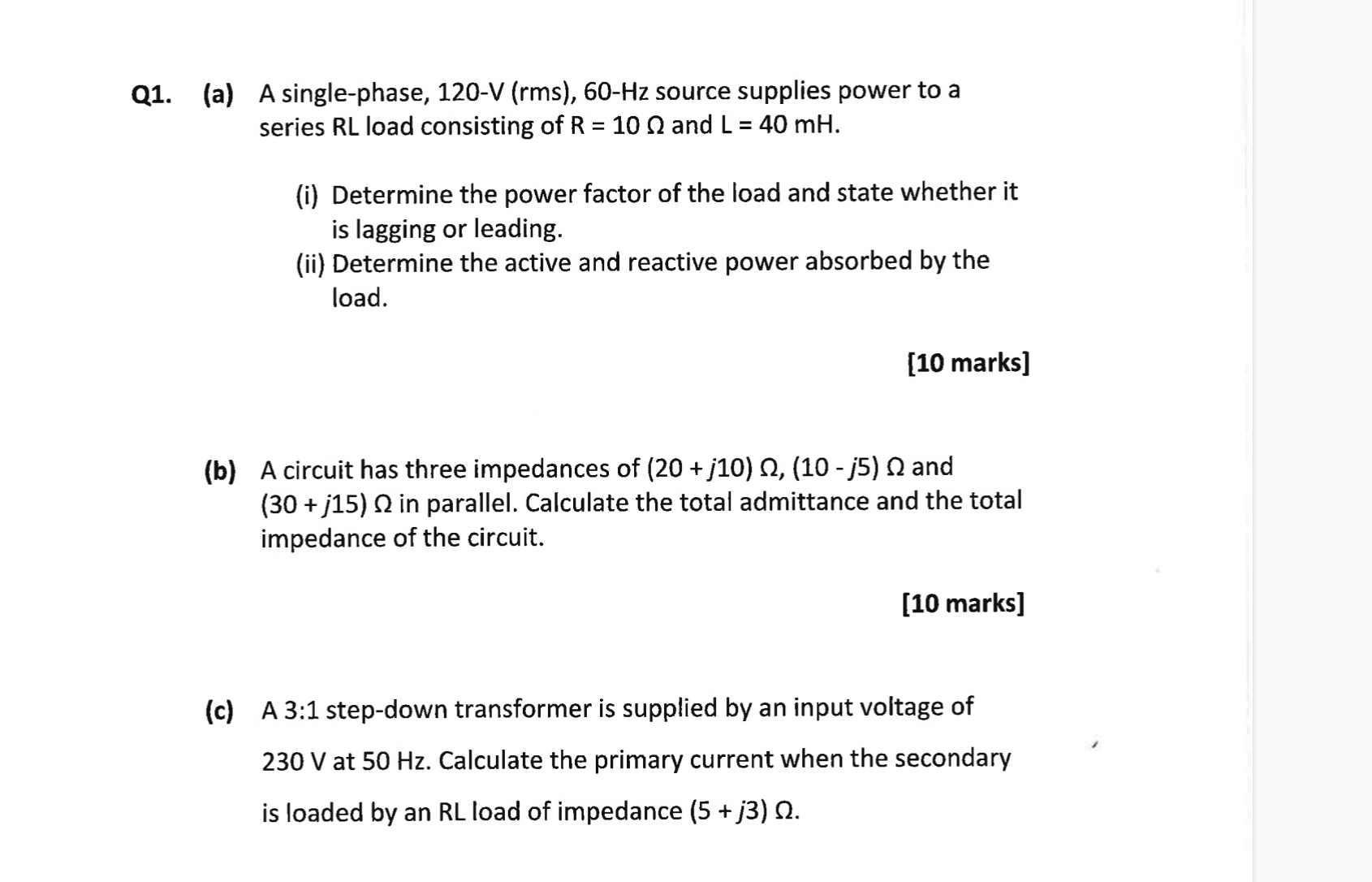 Solved Q1. (a) A single-phase, 120-V(rms),60-Hz source | Chegg.com Solved Q1. (a) A single-phase, 120-V(rms),60-Hz source | Chegg.com