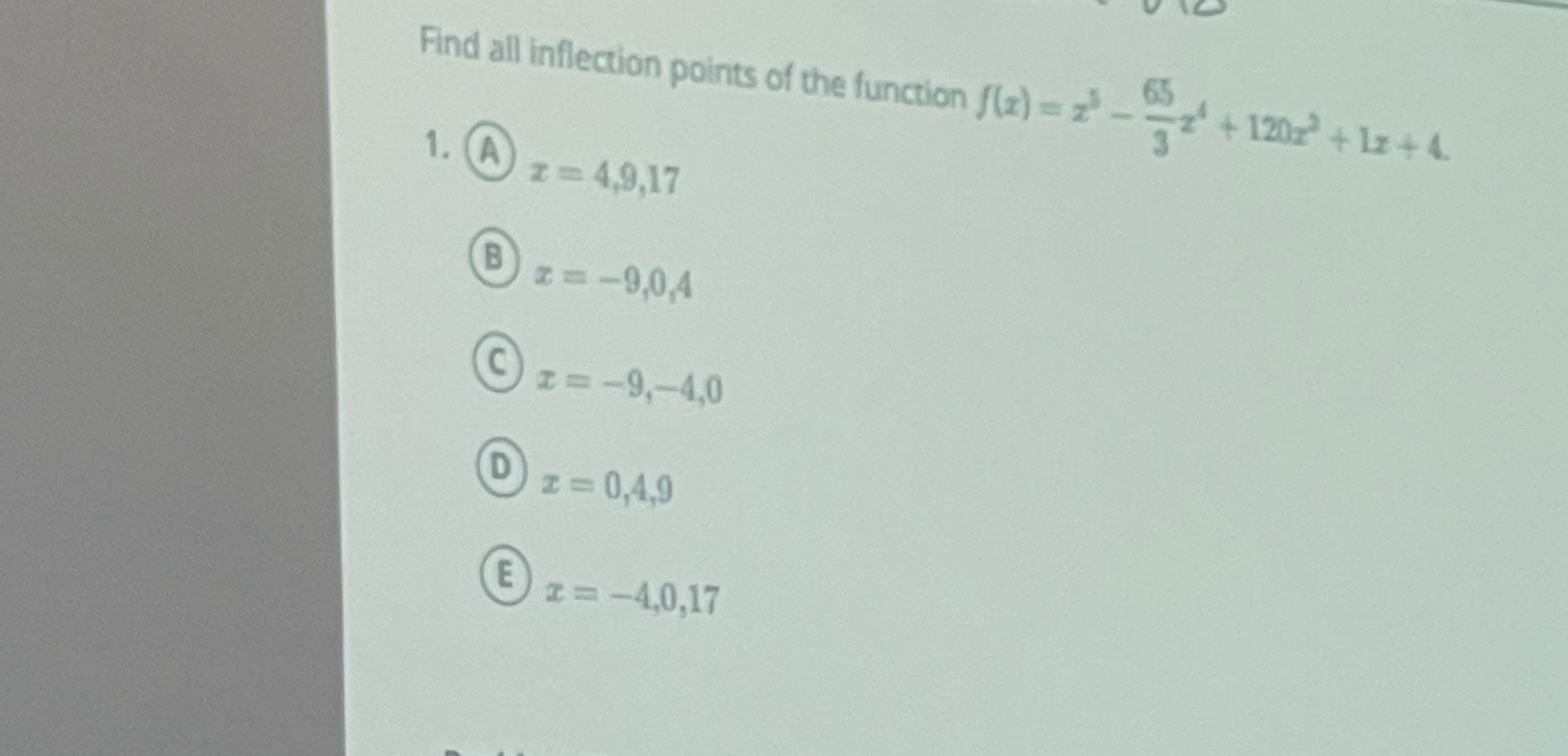 Solved Find all inflection points of the function | Chegg.com