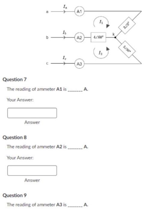 Solved Question 7 The reading of ammeter A1 is A. Your | Chegg.com