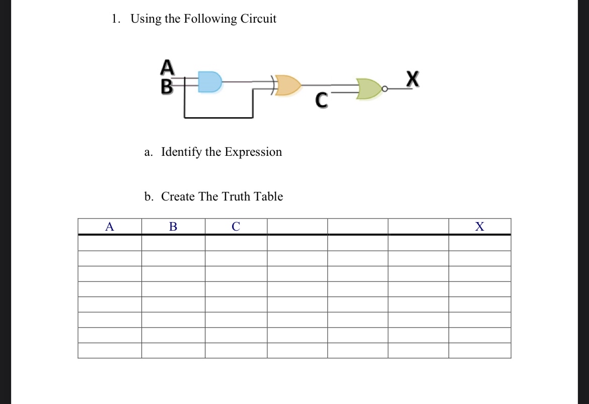 Using the Following Circuita. ﻿Identify the | Chegg.com