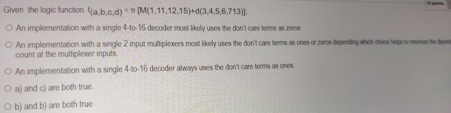 Solved Given the logic function | Chegg.com