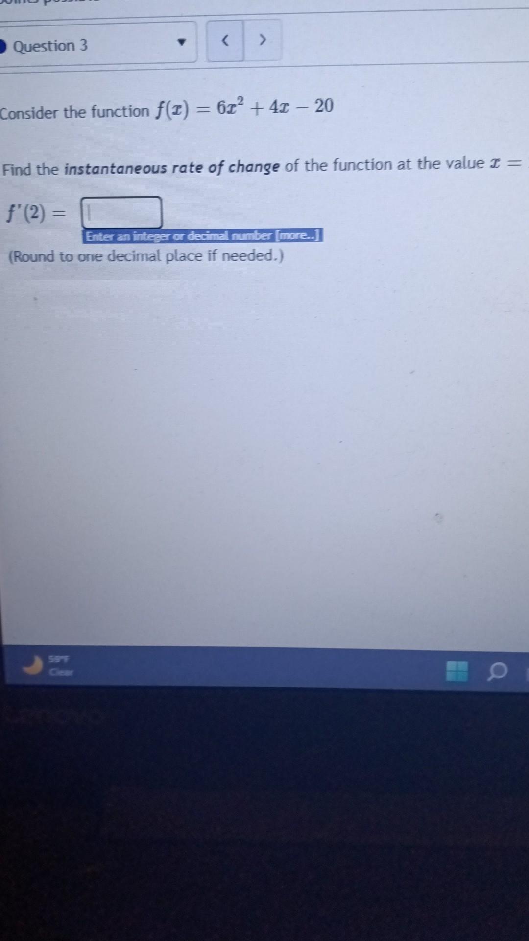 Solved Consider the function f(x)=6x2+4x−20 Find the | Chegg.com
