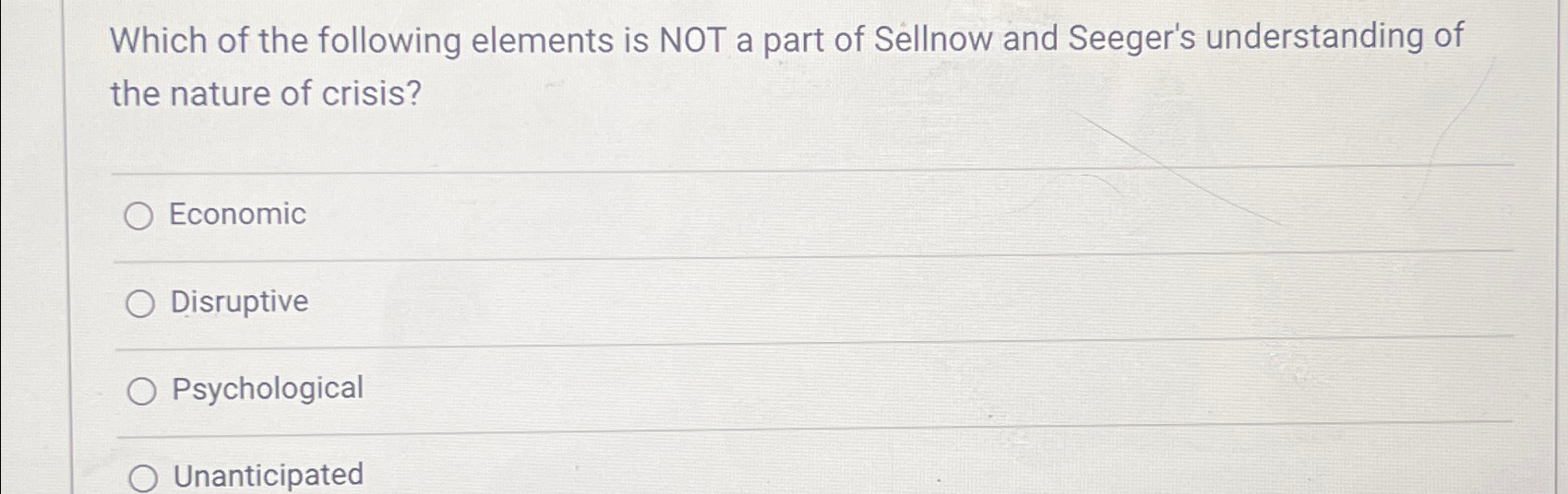 Solved Which of the following elements is NOT a part of | Chegg.com