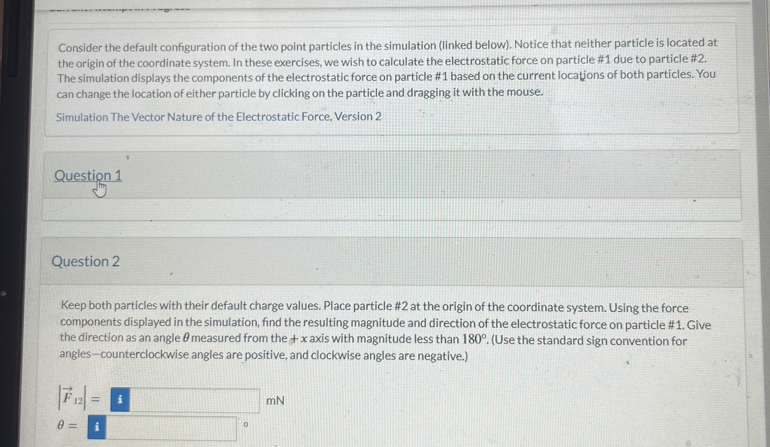 Solved Consider the default configuration of the two point | Chegg.com