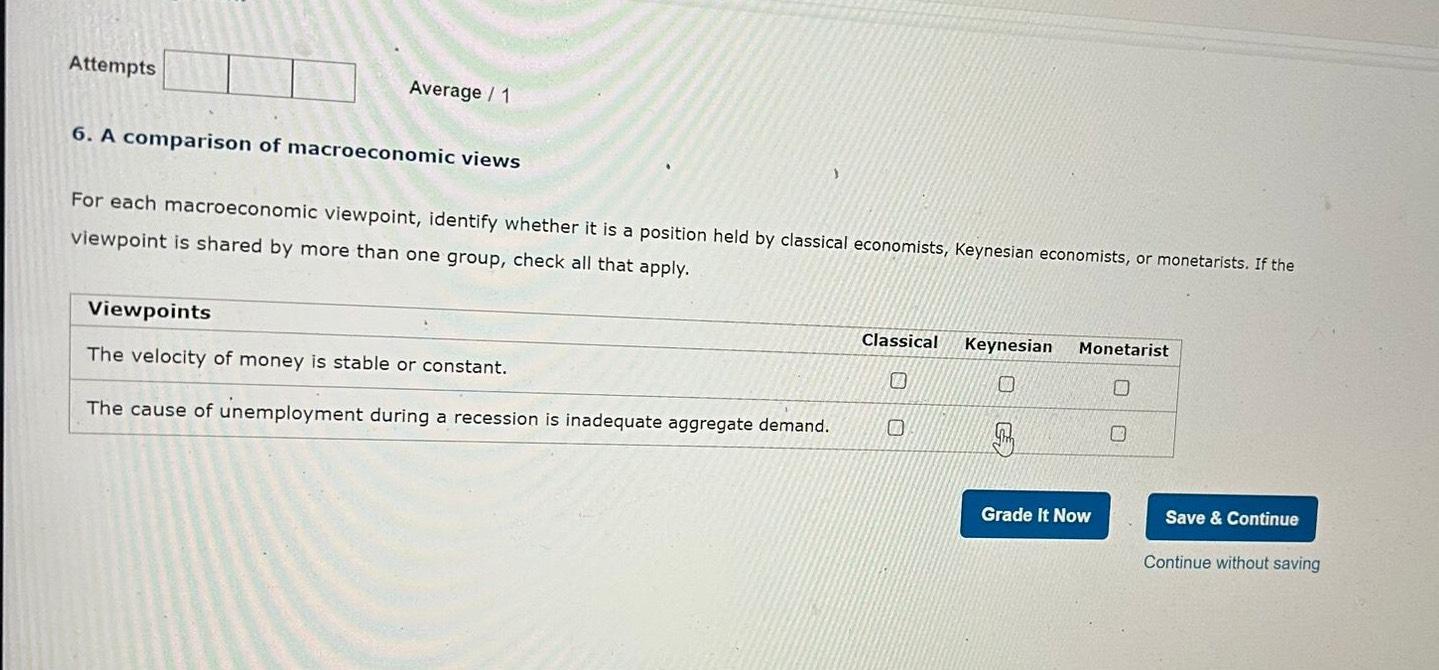 Solved AttemptsAverage / 16. ﻿A comparison of macroeconomic | Chegg.com