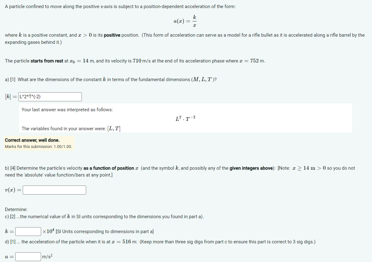 Solved A particle confined to move only on the x-axis is | Chegg.com