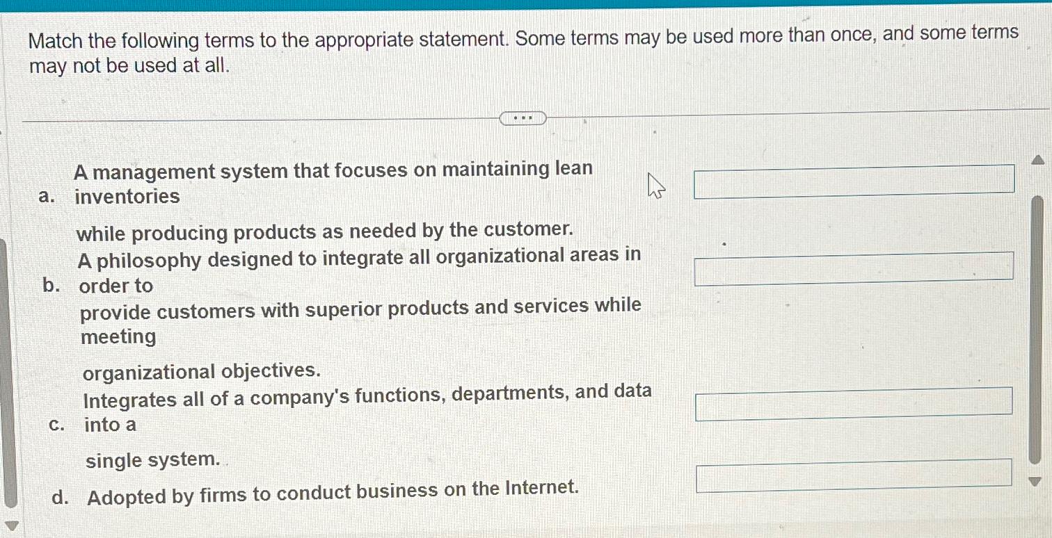 Solved Match the following terms to the appropriate | Chegg.com Solved Match the following terms to the appropriate | Chegg.com