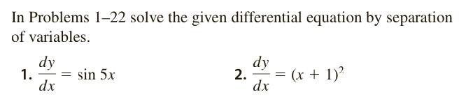 Solved In Problems 1-22 solve the given differential | Chegg.com Solved In Problems 1-22 solve the given differential | Chegg.com