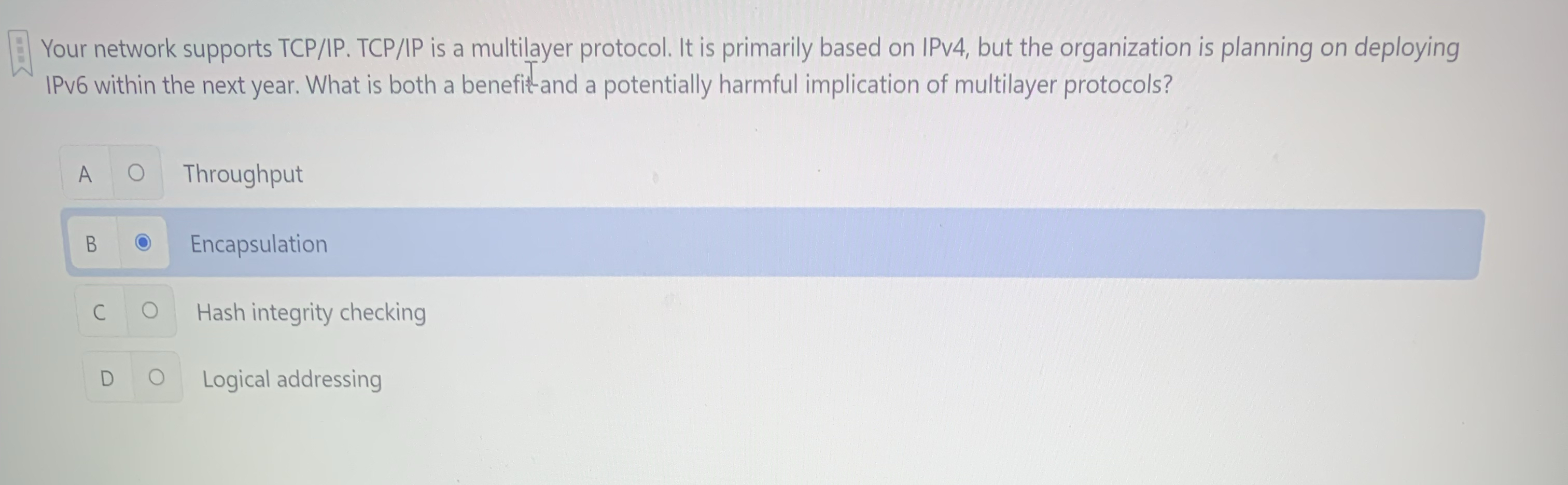 Solved : Your network supports TCP/IP. ﻿TCP/IP is a | Chegg.com