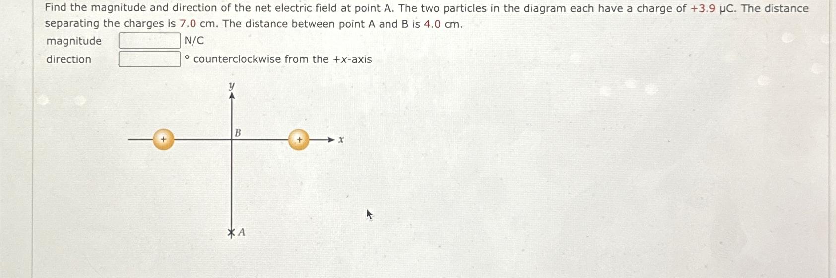 Solved Find the magnitude and direction of the net electric | Chegg.com