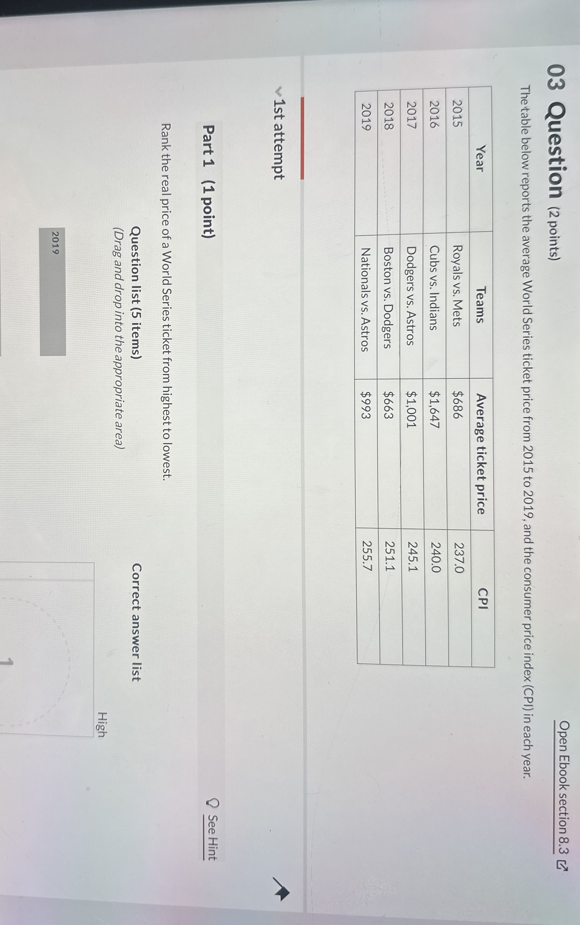 Solved 03 ﻿Question (2 ﻿points)Open Ebook section 8.3 匹The | Chegg.com