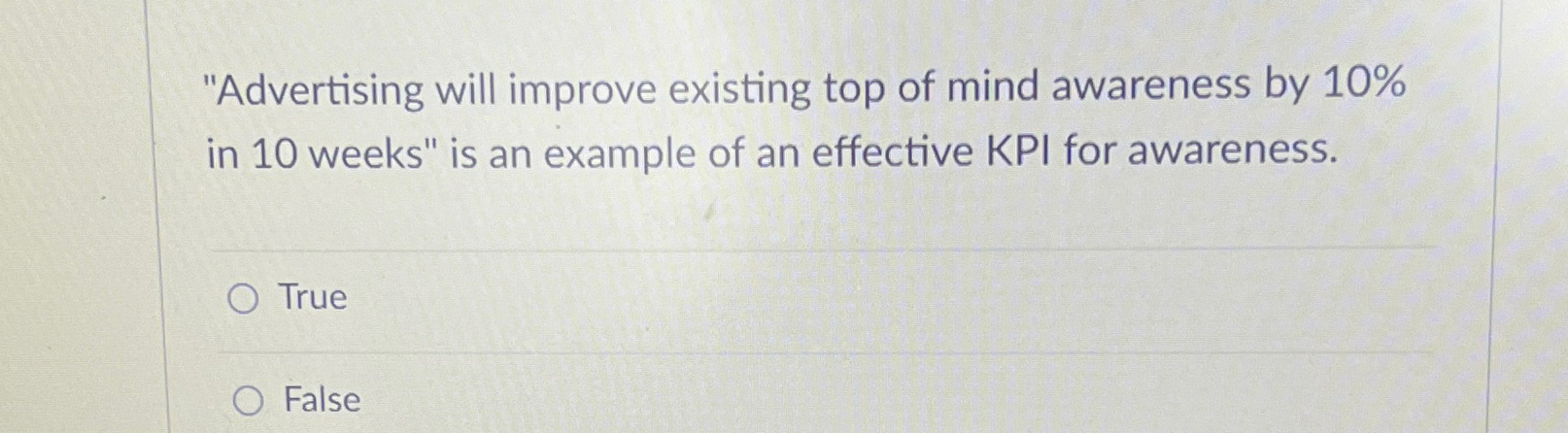 Solved "Advertising will improve existing top of mind | Chegg.com