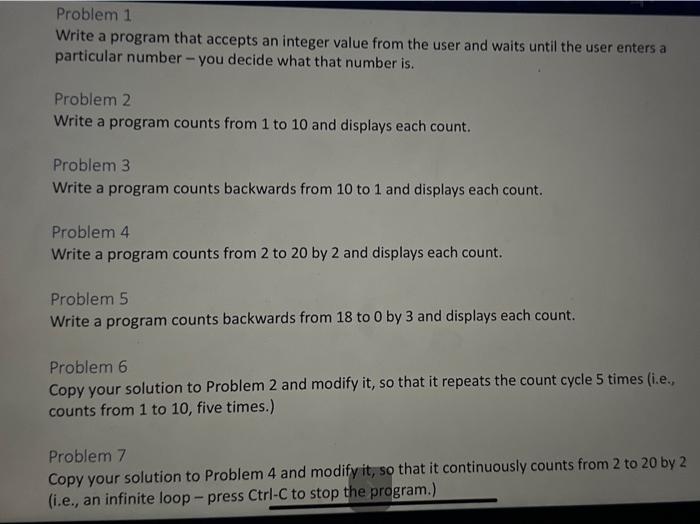 Solved Problem 1 Write a program that accepts an integer | Chegg.com