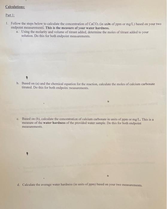 Solved Need some help with these calculations please: For | Chegg.com