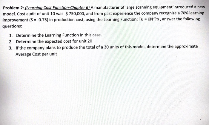 Solved Problem 2: Learning Cost Function Chapter 6) A | Chegg.com