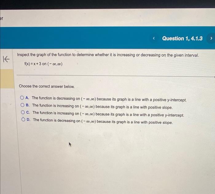 Solved Inspect the graph of the function to determine | Chegg.com