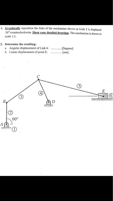 1. Graphically reposition the links of the mechanism | Chegg.com