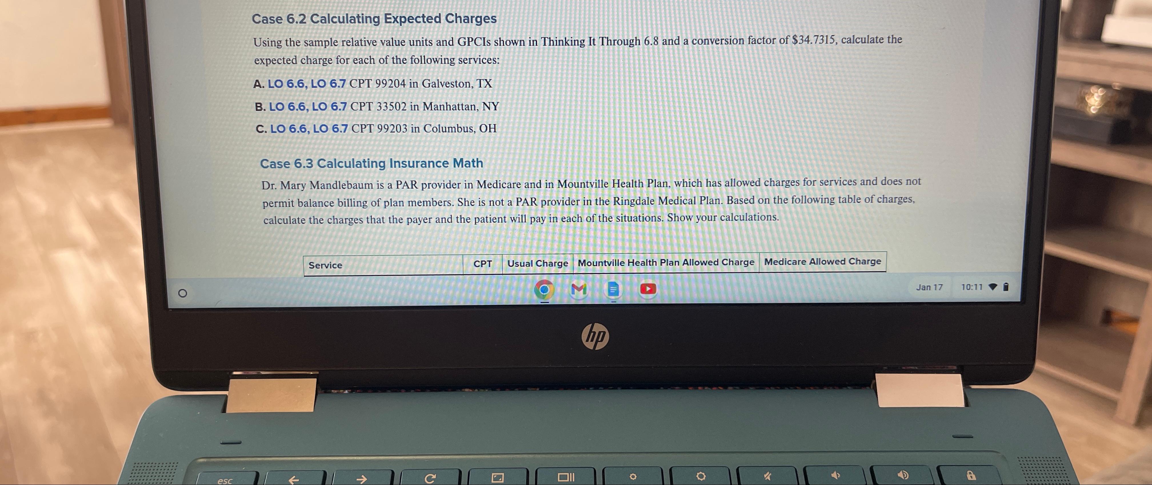 Solved Case 6.2 ﻿Calculating Expected ChargesUsing the | Chegg.com