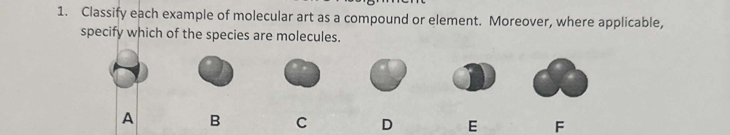 Solved Classify each example of molecular art as a compound | Chegg.com