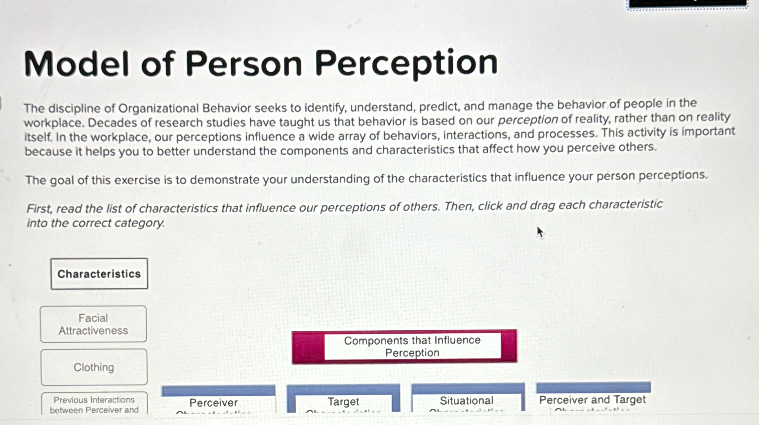 Solved Model of Person PerceptionThe discipline of | Chegg.com