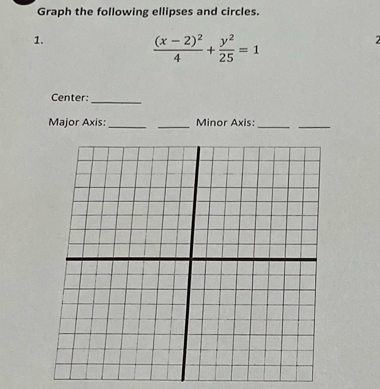 Solved Graph the following ellipses and | Chegg.com
