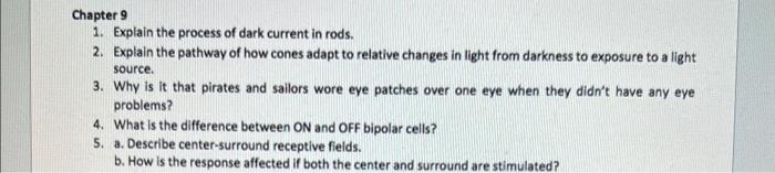 Solved Chapter 9 1. Explain the process of dark current in | Chegg.com