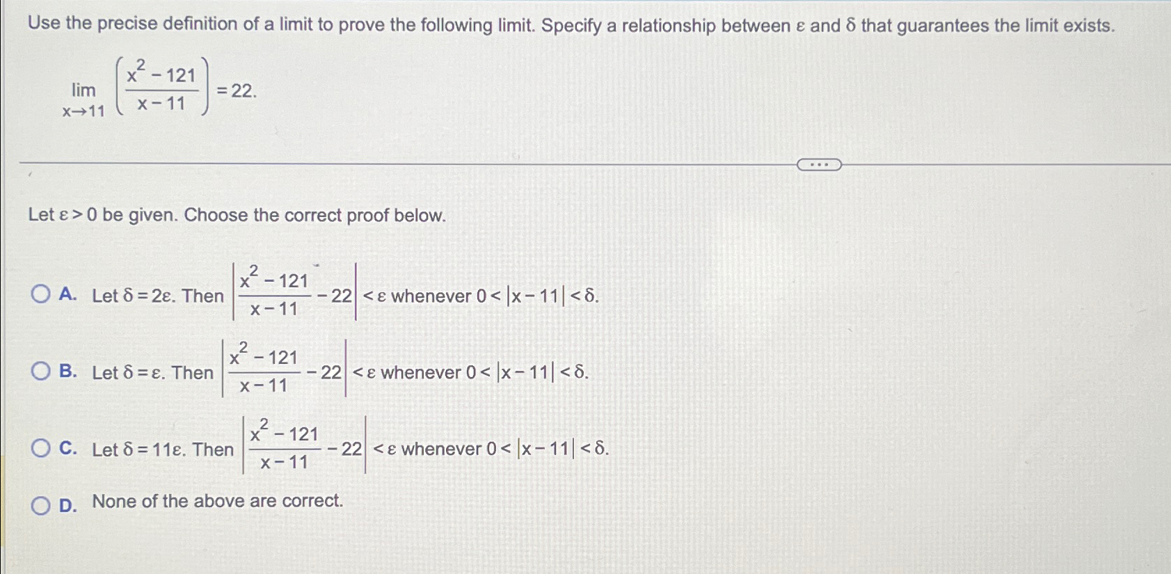 Solved Use the precise definition of a limit to prove the | Chegg.com