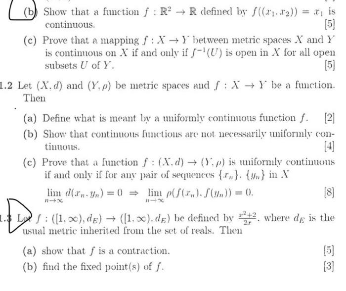 Solved (b) Show that a function f : R² → R defined by | Chegg.com