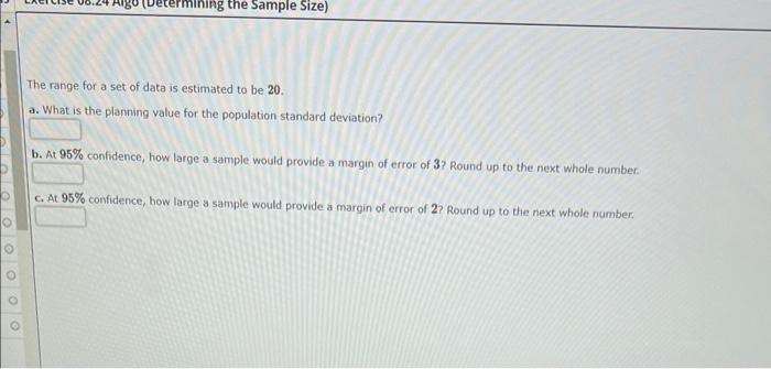 Solved The range for a set of data is estimated to be 20 . | Chegg.com