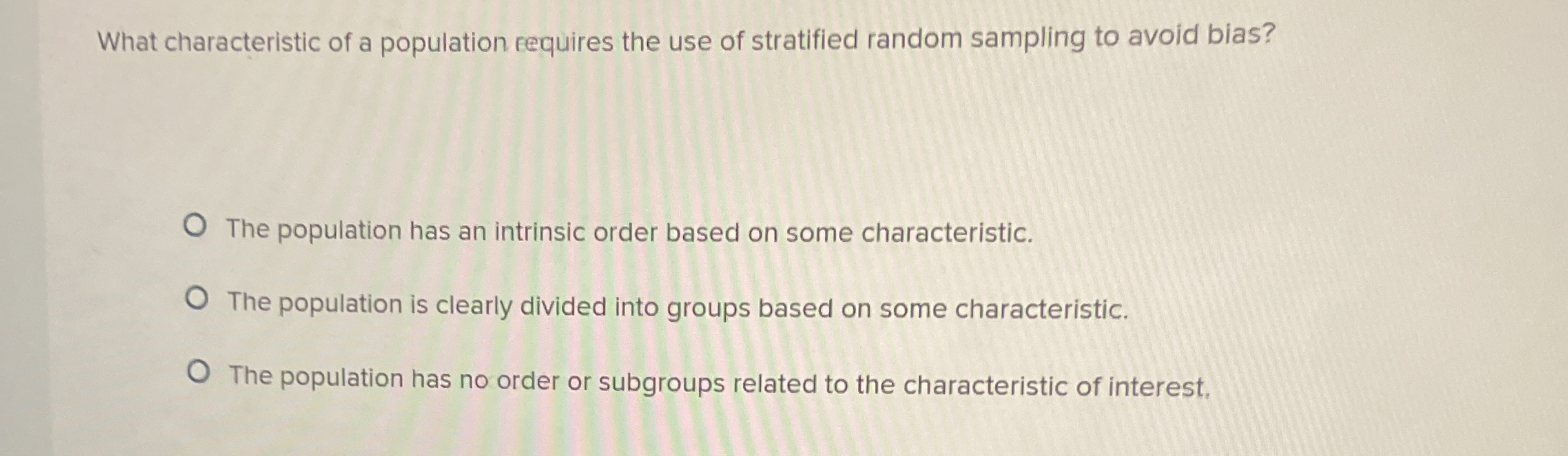 Solved What characteristic of a population requires the use | Chegg.com