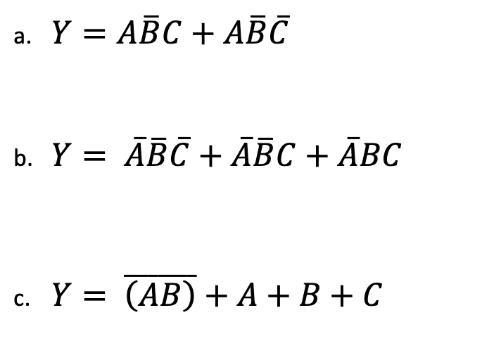 Solved Simplify each of the following Boolean equations (4 | Chegg.com