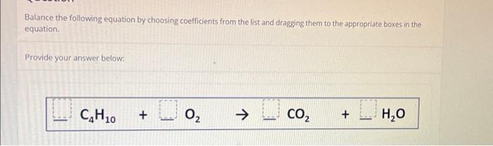 Solved Balance The Following Equation By Choosing