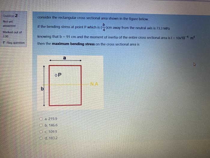 Solved Question 2 consider the rectangular cross sectional | Chegg.com