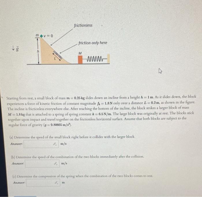 Solved Starting from rest, a small block of mass m=0.25 kg | Chegg.com